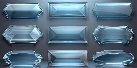 Collection Of Glassy Blue Rectangular Shapes Premium Ai Generated Image