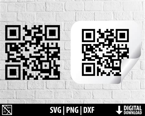 Qr Code Svg Png Dxf Qr Sticker Clipart Barcode Printable Qrcode Cut File Cricut Silhouette