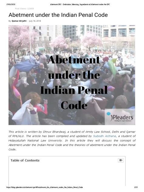 Abetment Ipc Definition Meaning Ingredients Of Abetment Under The Ipc Pdf Conspiracy