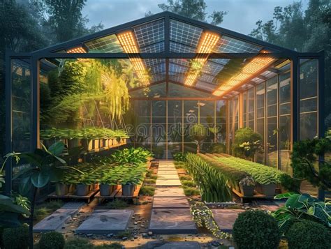Solar Powered Smart Greenhouse Stock Illustration Illustration Of