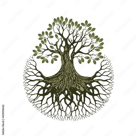 Abstract Vibrant Tree Logo Design Root Vector Tree Of Life Logo Design Inspiration Isolated