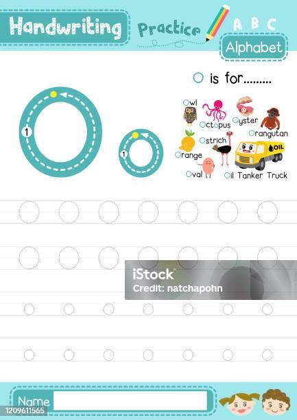 문자 O 대문자 및 소문자 추적 연습 워크 시트 A4 대문자에 대한 스톡 벡터 아트 및 기타 이미지 대문자 알파벳 O 알파벳 Istock