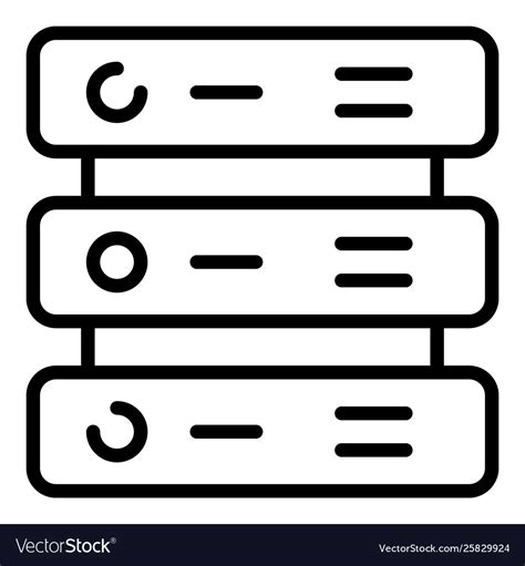 Server Cluster Icon Outline Style Royalty Free Vector Image