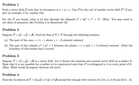 solved find a vector field g such that its divergence is
