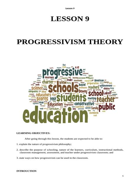 Lesson 9 Progressivism Theory Pdf Curriculum Learning