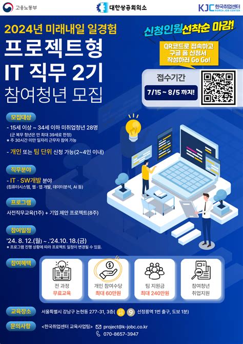 미래내일 일경험 기업연계 It 프로젝트 참가자 모집100무료 및 지원금 약 120만원 지급 공모전 대외활동 링커리어