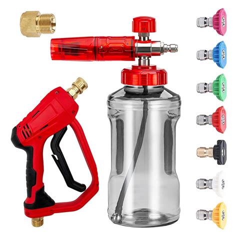 Car Care Foam Cannon Kit Car Maintenance With 7 Nozzle Tips Foam Gun