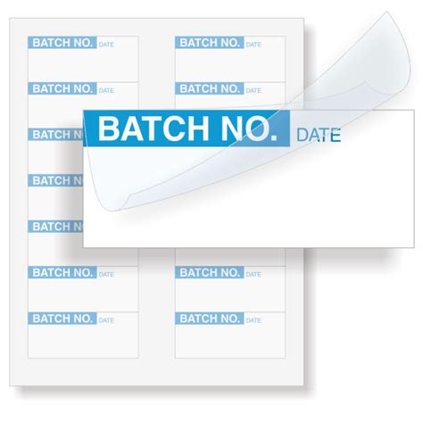 Batch Number Labels Batch No Labels