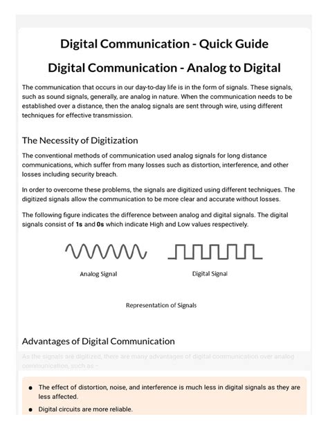 digital communication quick guide pdf sampling signal processing