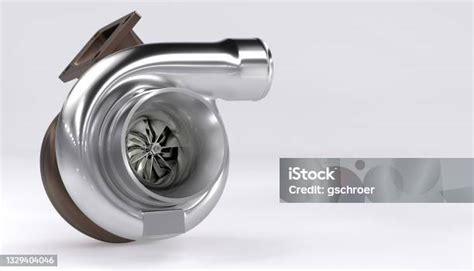 화이트 배경 위에 현대 현실적인 3d 렌더링 터보 차저 오프 센터 터보과급기에 대한 스톡 사진 및 기타 이미지 터보과급기