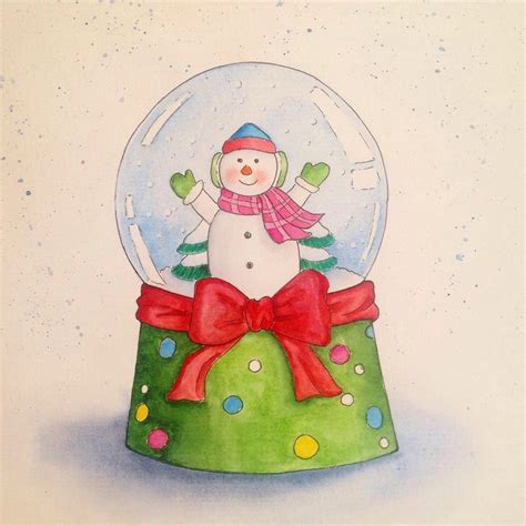 Снежный шар Снежный шар Акварель Новый год
