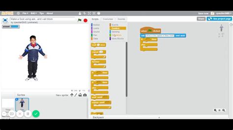Scratch Tutorial Make A Quiz Using Ask And Wait Block Text Youtube