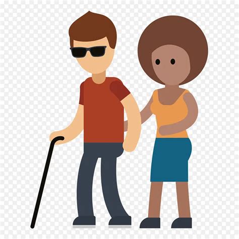 卡通风格扶着盲人过马路png图片素材下载 图片编号7813757 Png素材网