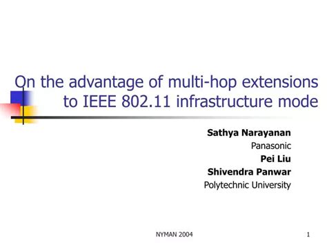 Ppt On The Advantage Of Multi Hop Extensions To Ieee 802 11 Infrastructure Mode Powerpoint