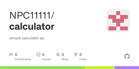 GitHub NPC Calculator Simple Calculator Ap