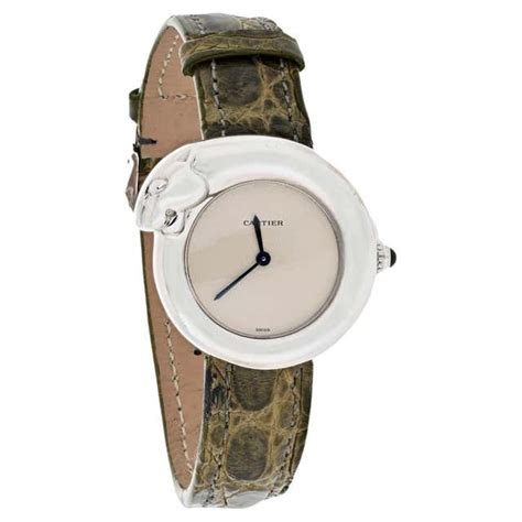 Cartier 18k Yellow Gold Diamond Panthere De Cartier Wrist Watch For