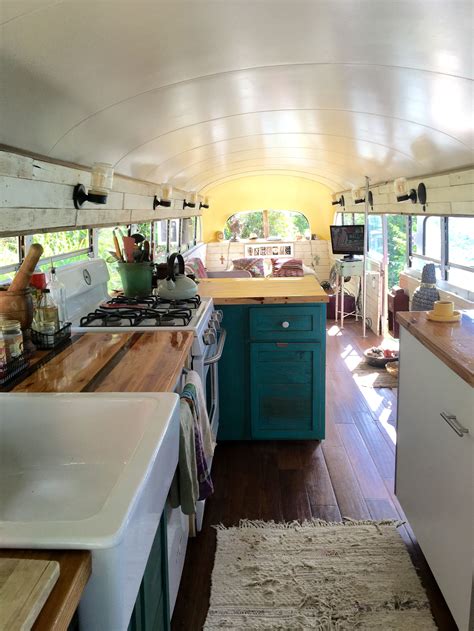 One Love Bus Kitchen Bus Living School Bus Tiny House School Bus House