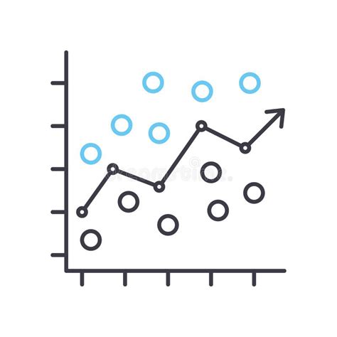 Regression Analysis Line Icon Outline Symbol Vector Illustration