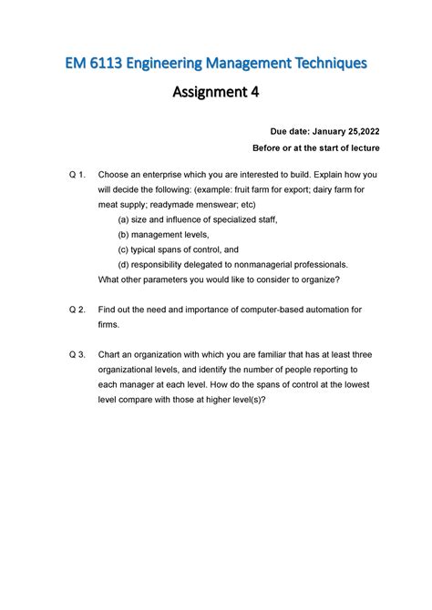 Em 6113 Assignment 4 Wjertpublication Of Management And Science Of