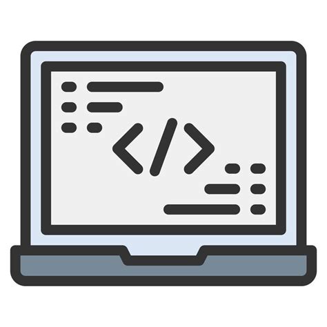 Coding Icon Line Color Vector Illustration 11961866 Vector Art At Vecteezy