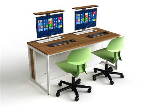 Pop Up Hidden Monitor Desk Or IT Workstation