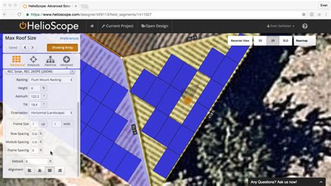 Module Alignment Options Helioscope