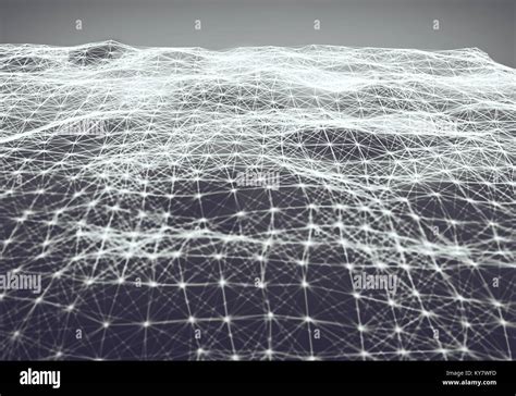 Abstract Polygonal Light Space Low Poly Background Connecting Dots And