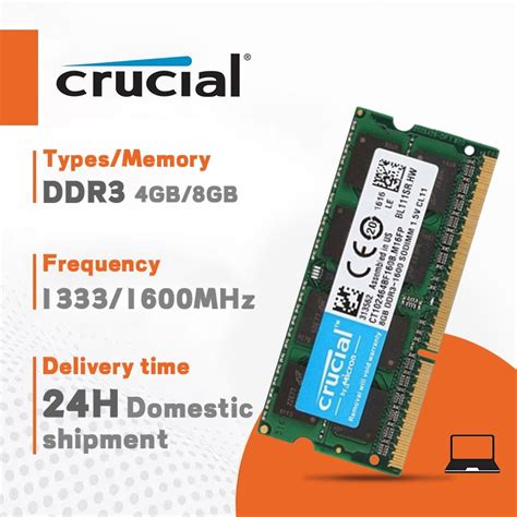 【ship Hàng Tận Nơi 24h】crucial 4gb 8gb Ddr3 Ddr3l Notebook Memory Ram