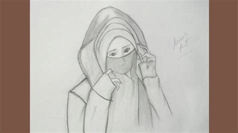 How To Draw A Girl Wearing Hijab Step By Step Pencil Sketch For