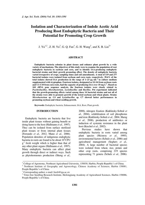 Pdf Isolation And Characterization Of Indole Acetic Acid Producing