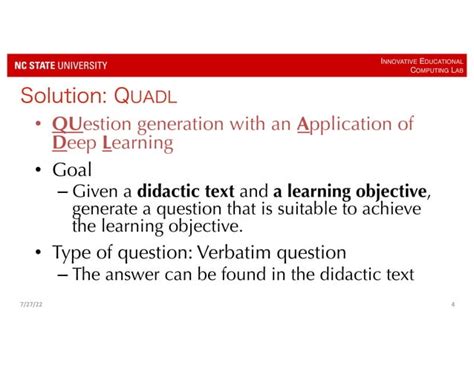 Automatic Question Generation For Evidence Based Online Courseware Engineering Ppt Free Download