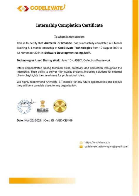 Softwaredevelopment Java Internship Coding Techskills