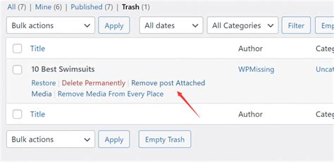 remove attachments from posts pages and products jnext remove