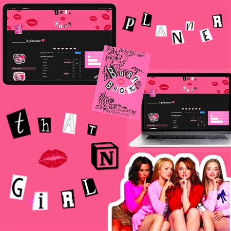 That Girl Notion Planner Burnbook Planner Mean Girls Planner Digital Planner Notion Life