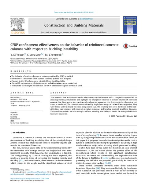 Cfrp Confinement Effectiveness On The Behavior Of Reinforced Concrete