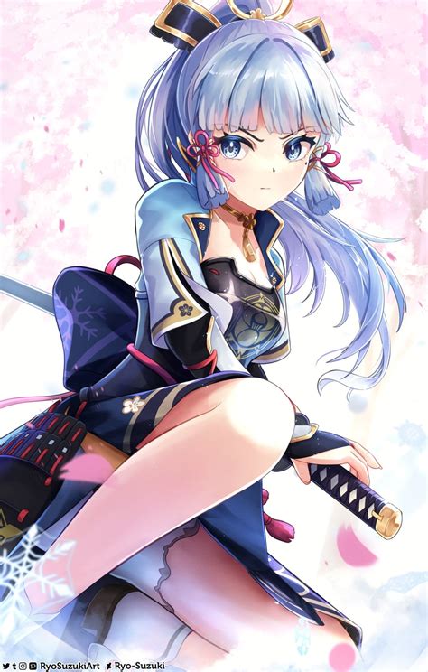 Kamisato Ayaka Genshin Impact Drawn By Ryo Suzuki Danbooru