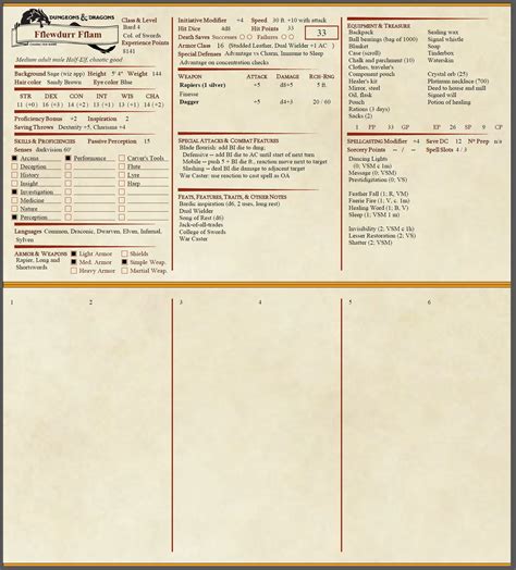 Dandd 5e 2014 Stat Block Style Character Sheet En World Dandd