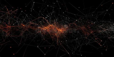 Abstract Data Network Visualization With Dynamic Lines And Points In Digital Space Stock