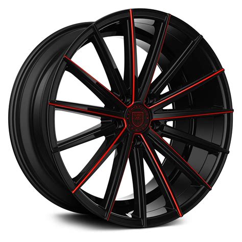 Lexani® Pegasus Wheels Gloss Black With Red Milled Accents Rims