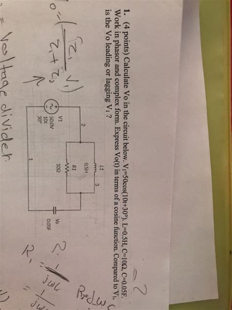 Solved 1 4 Points Calculate Vo In The Circuit Below Chegg Com