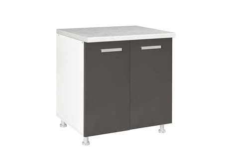 Кухненски шкаф долен с две врати In D80 сив • Модулна кухня In сива • Мебели Монема