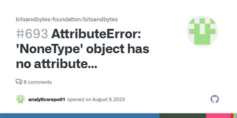 Attributeerror Nonetype Object Has No Attribute Cquantizeblockwisefp16nf4 · Issue 693