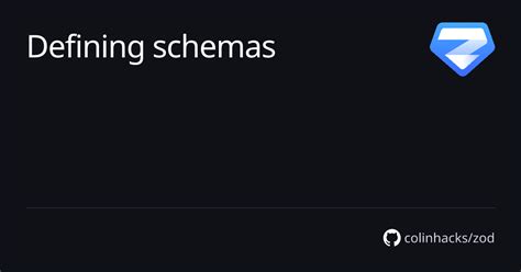 Defining Schemas Zod