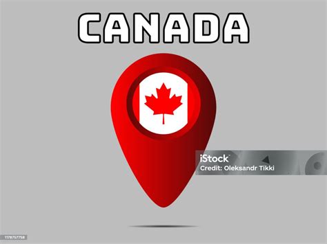 지리적 위치 Geotsag 핀 요소와 기호캐나다 국기 지도 장소 배치에 적합합니다 원래 색상과 비율 벡터 일러스트레이션 국가 세트 국가 관광명소에 대한 스톡 벡터 아트 및