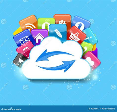 Cloud Computing Concept Vector Illustration Stock Vector Illustration Of Computer Display