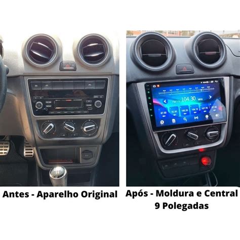 Moldura Multimídia 9 Polegadas Fiamon Para Vw Gol G6 Voyage E Saveiro