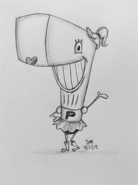Pencil Drawing Of Pearl Krabs Pearl SpongeBobsquarepants Pencildrawing Spongebob