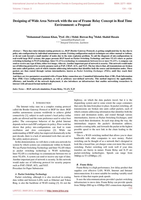 pdf designing of wide area network with the use of frame relay