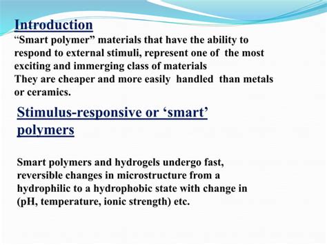 Thermoresponsive Polymers For Biomedical Applications Pptx