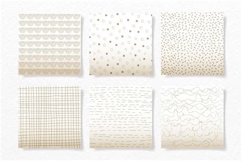 Free Vector Beige Abstract Brush Seamless Pattern Set